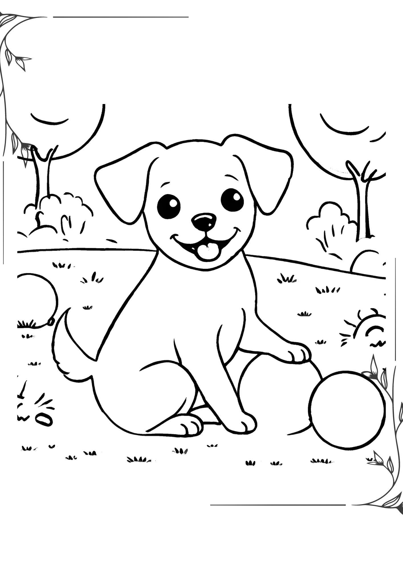 11-page Dog Coloring Book for Kids | Adorable Dog Illustrations ...