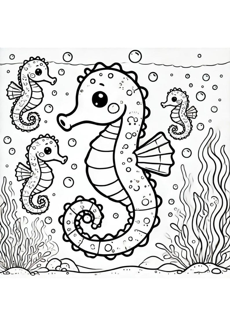 16 Pages of Fun. Sea Animals for Coloring, Kids Fun - Etsy