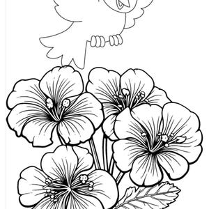 12-page Coloring Book Featuring Flowers, Insects, and Birds | Printable ...
