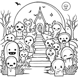 14-page Kawaii Halloween Coloring Book for Kids | Cute & Fun Halloween ...
