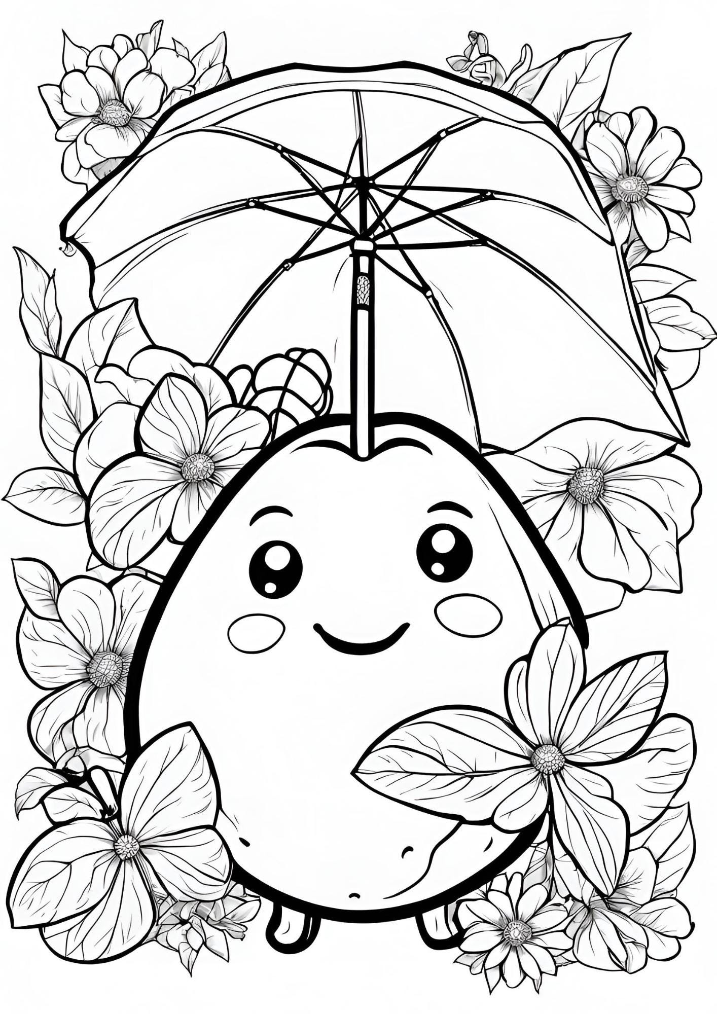 17 Pages of Fun!cute Fruit Coloring Book for Kids -banana, Strawberry ...