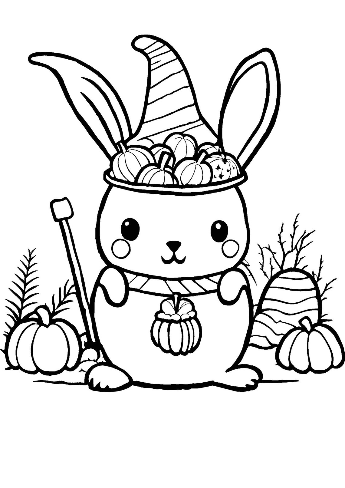 12-page Kawaii Halloween Farm Animals Coloring Book | Cute Adorable ...