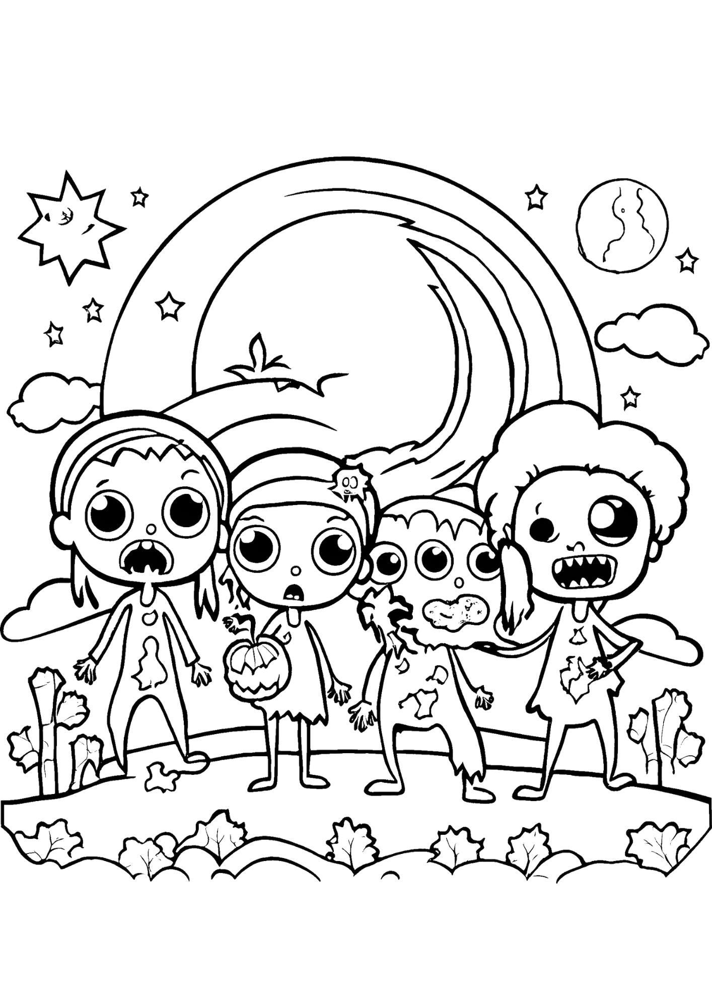 14-page Kawaii Halloween Coloring Book for Kids | Cute & Fun Halloween ...
