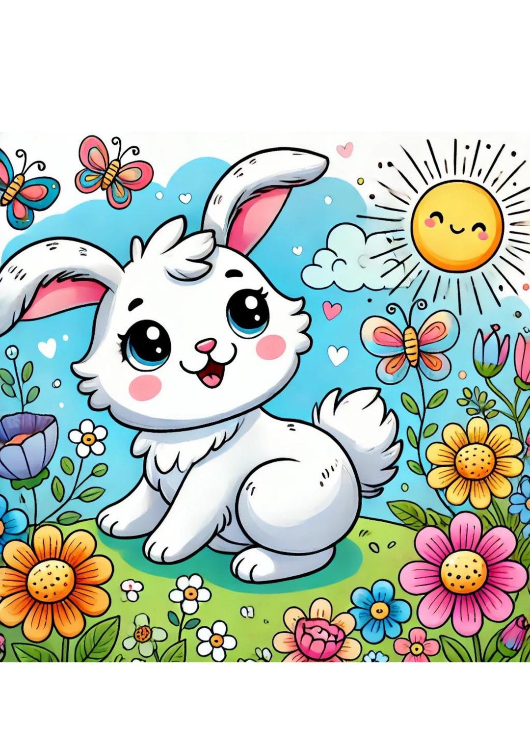 8-page Cute Rabbit Coloring Book for Kids | Fun and Adorable ...