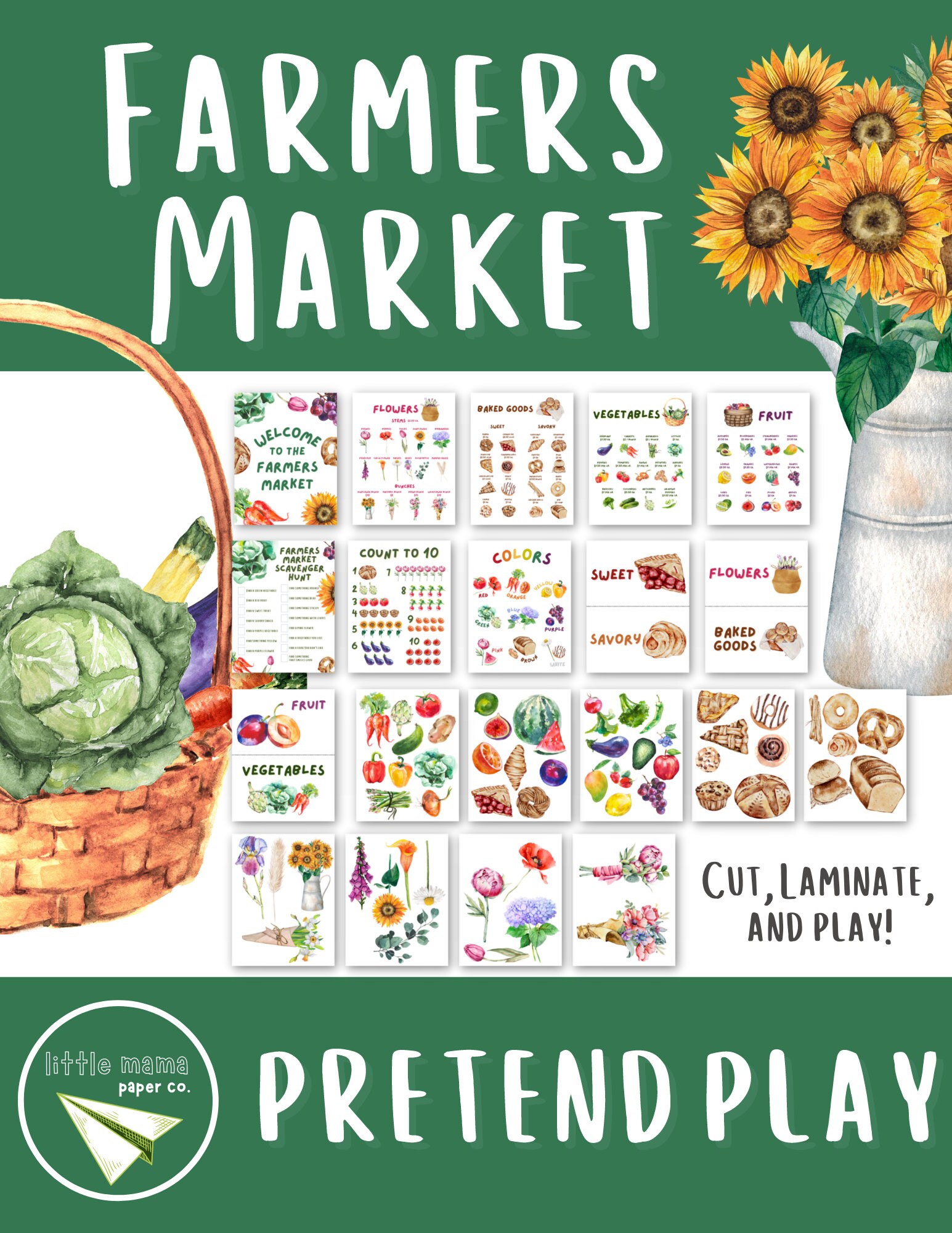 Pretend Play Farmers Market / Instant Download / Dramatic Play - Etsy