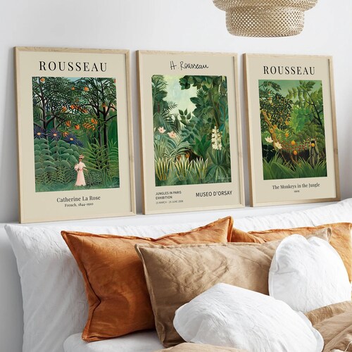 Set of 3 Prints Henri Rousseau Jungle Tropical Poster - Etsy