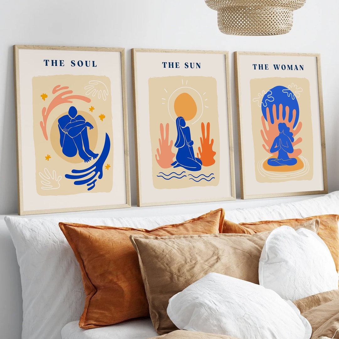 Retro Abstract Poster Set, Retro Prints, Set of 3, Printable Prints ...