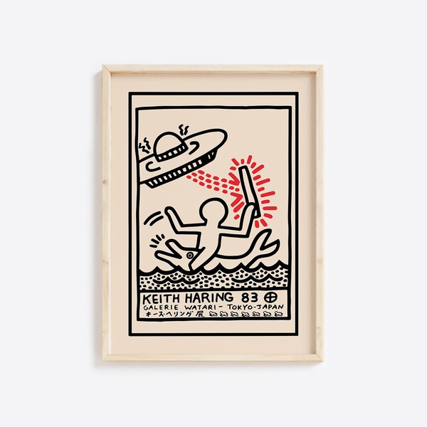 Keith Haring Ufo Poster - Etsy