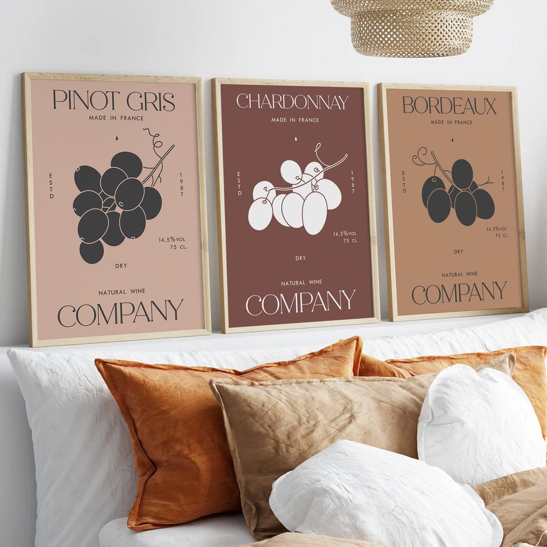 Types of Wine Print, Wine Guide, Wine and Food Pairing Guide, Kitchen ...