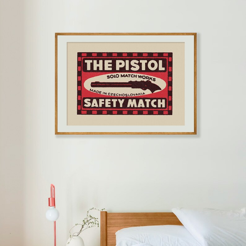 Matchbox Illustration Poster, Vintage Wall Art, Retro Home Decor ...