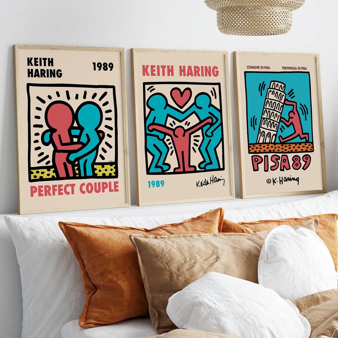 Keith Haring Print, Set of 3, Home Wall Decor, Vintage Art, Haring ...