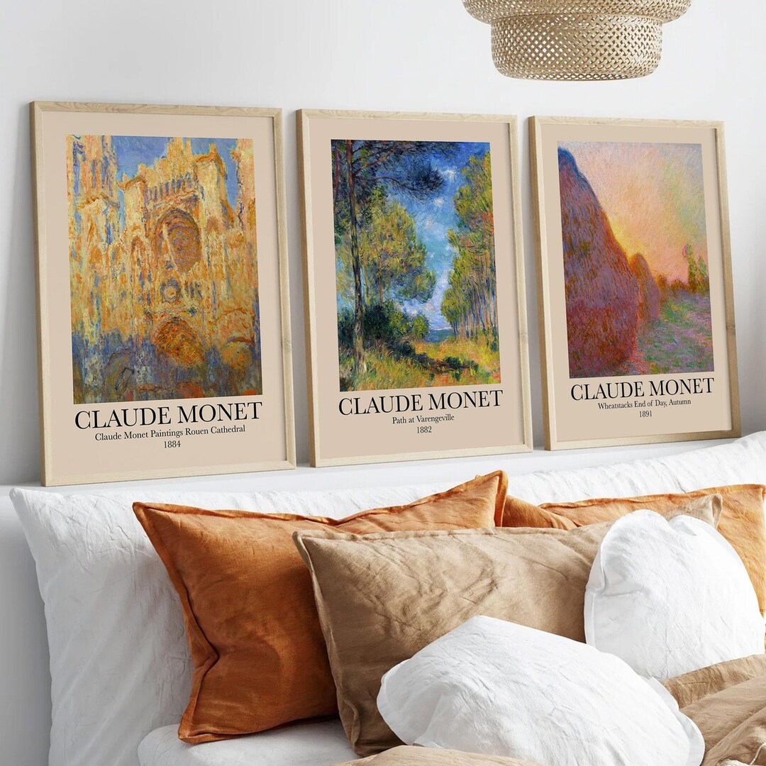 Claude Monet, Set of 3, Digital Wall Set, Claude Monet Print, Monet ...