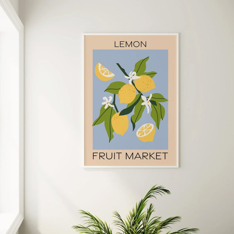 Fruit Market Print Set of 6 Fruit Poster Botanical Gallery - Etsy