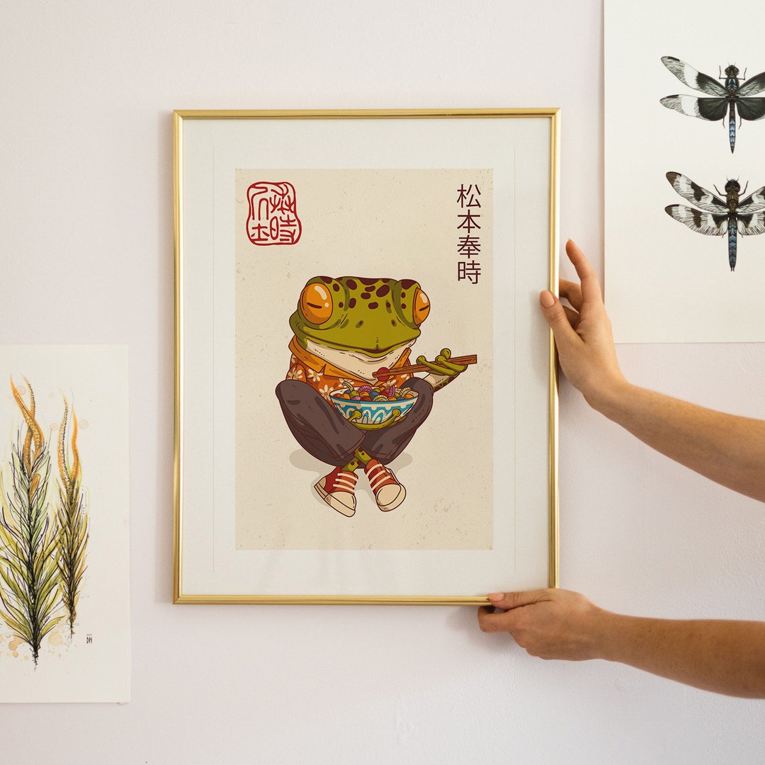 Japanese Frog Print, Vintage Wall Art, Japanese Frog Poster, Matsumoto ...