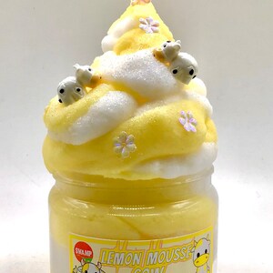 Lemon Mousse Cow Creamy Yellow Cloud Slime With Cow Charm, Glitter and ...