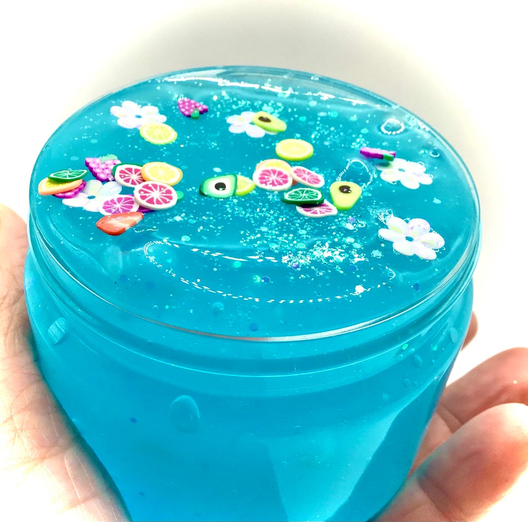 Clear Slime POOL PARTY Turquoise Clear Blue Slime Slime - Etsy