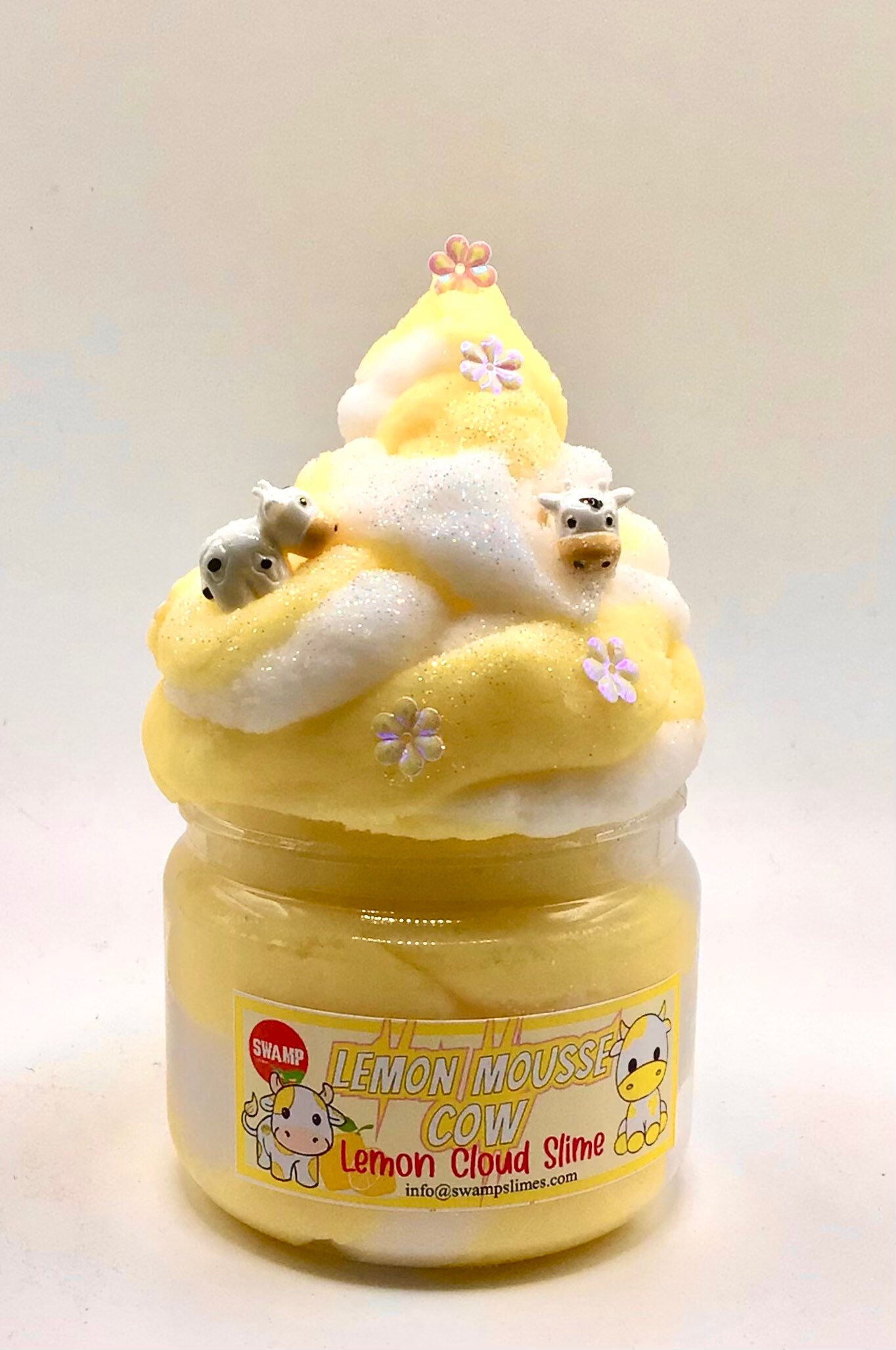 Lemon Mousse Cow Creamy Yellow Cloud Slime With Cow Charm - Etsy Canada