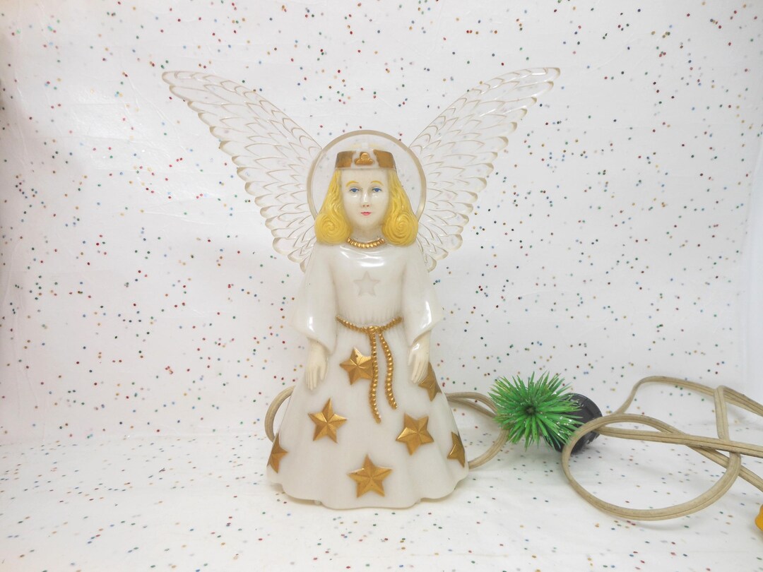 Vintage PARAMOUNT Christmas Angel Tree Topper Light up Illuminated ...