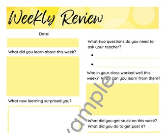 Weekly Review 3 Educational Printable Help Your Child | Etsy