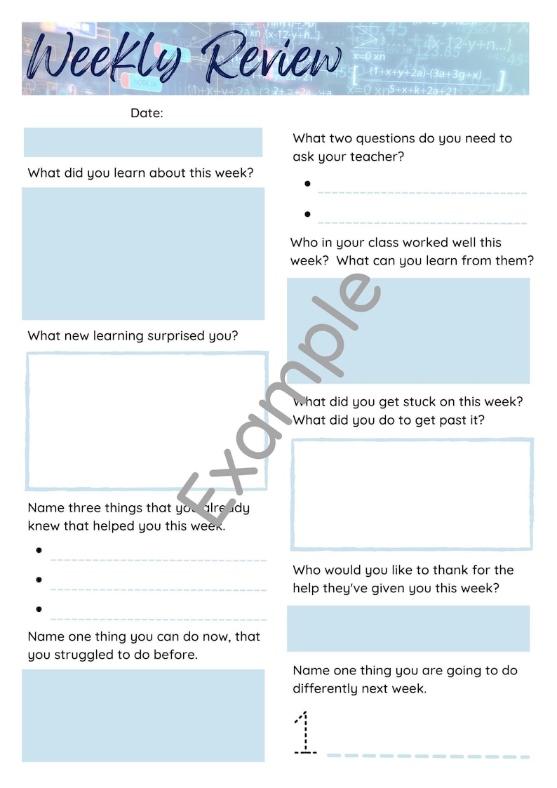 Weekly Review 1 | Educational Printable | Help Your Child Develop ...