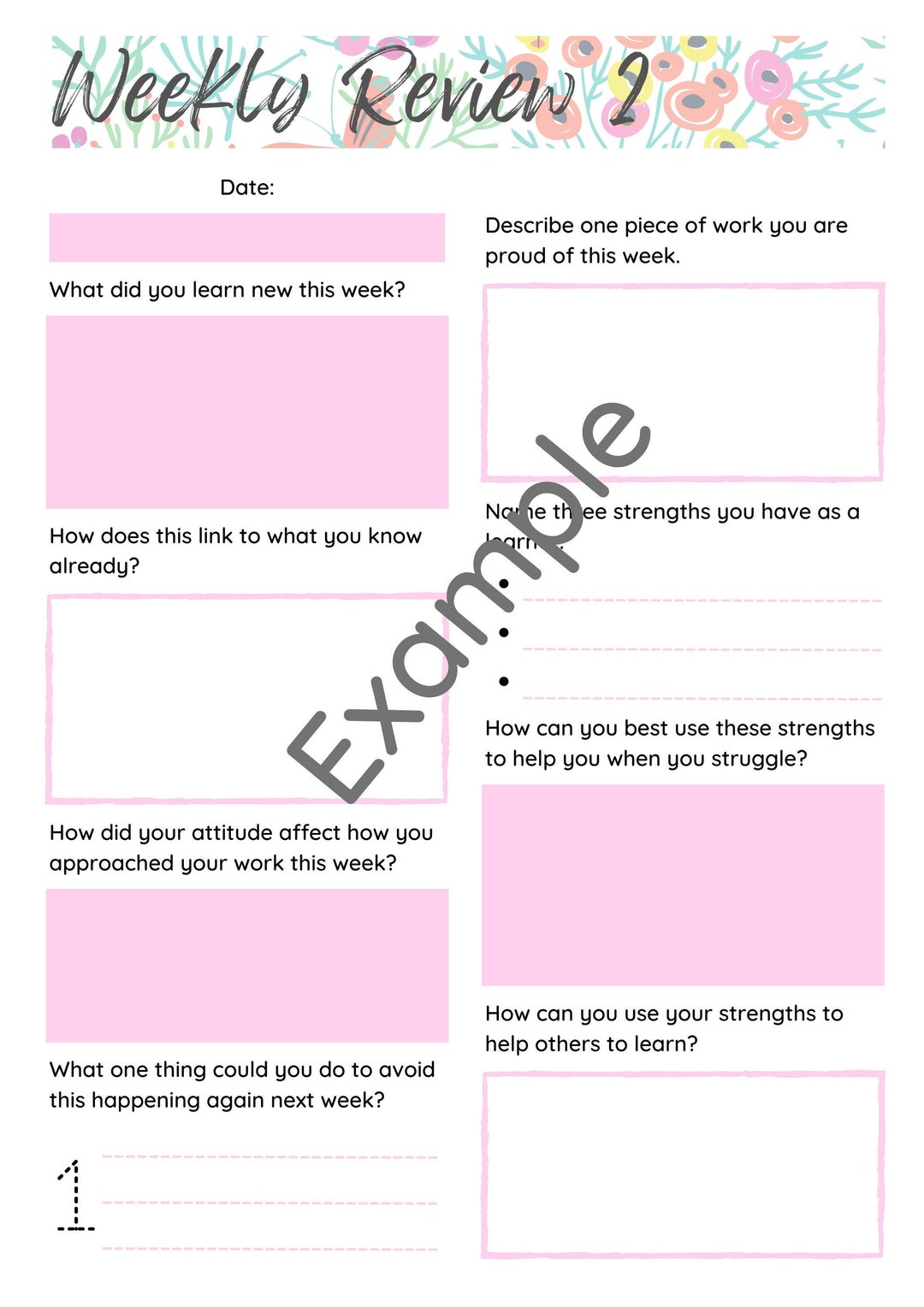 Weekly Review 2 | Educational Printable | Help Your Child Develop ...