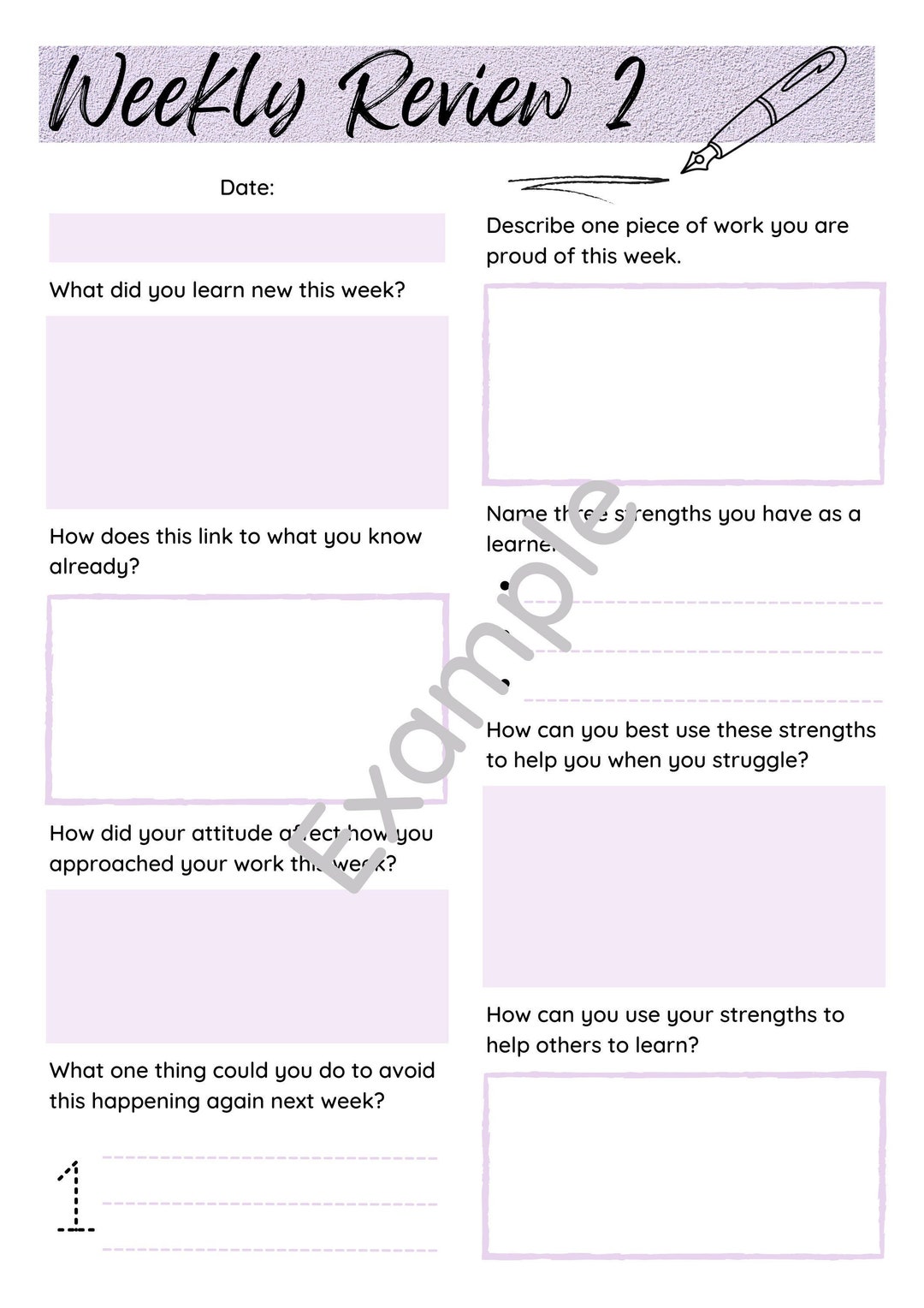 Weekly Review 2 | Educational Printable | Help Your Child Develop ...