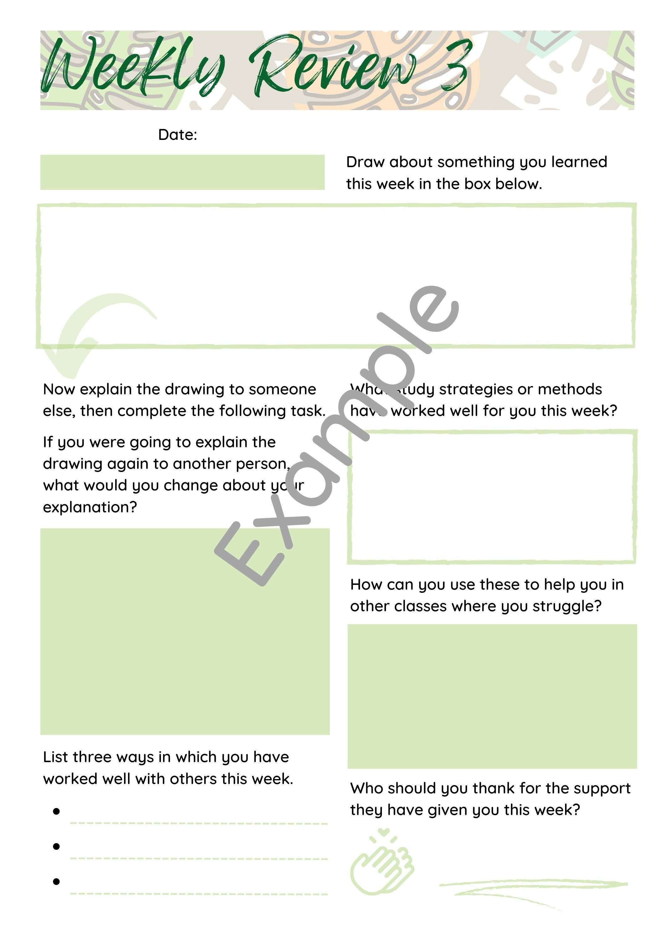 Weekly Review 3 | Educational Printable | Help Your Child Develop ...
