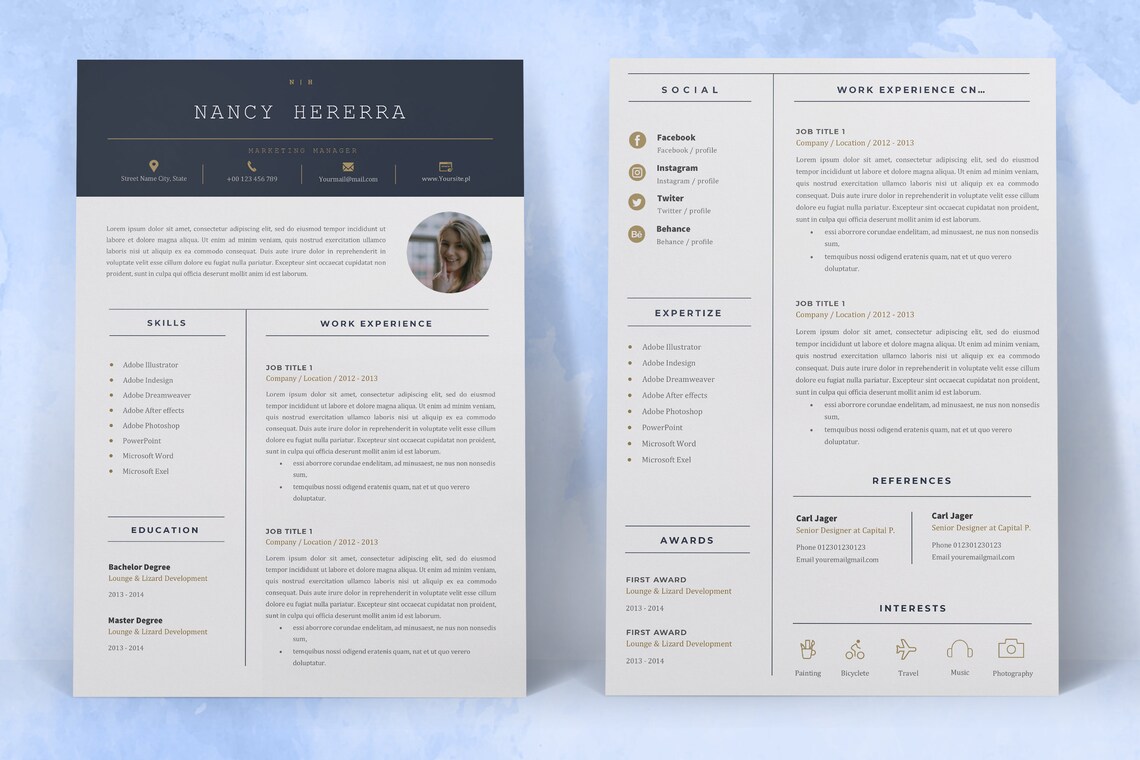 Teacher Resume Template & Cover Letter for Word, Google Docs and Pages ...