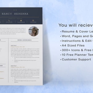 Teacher Resume Template & Cover Letter for Word, Google Docs and Pages ...