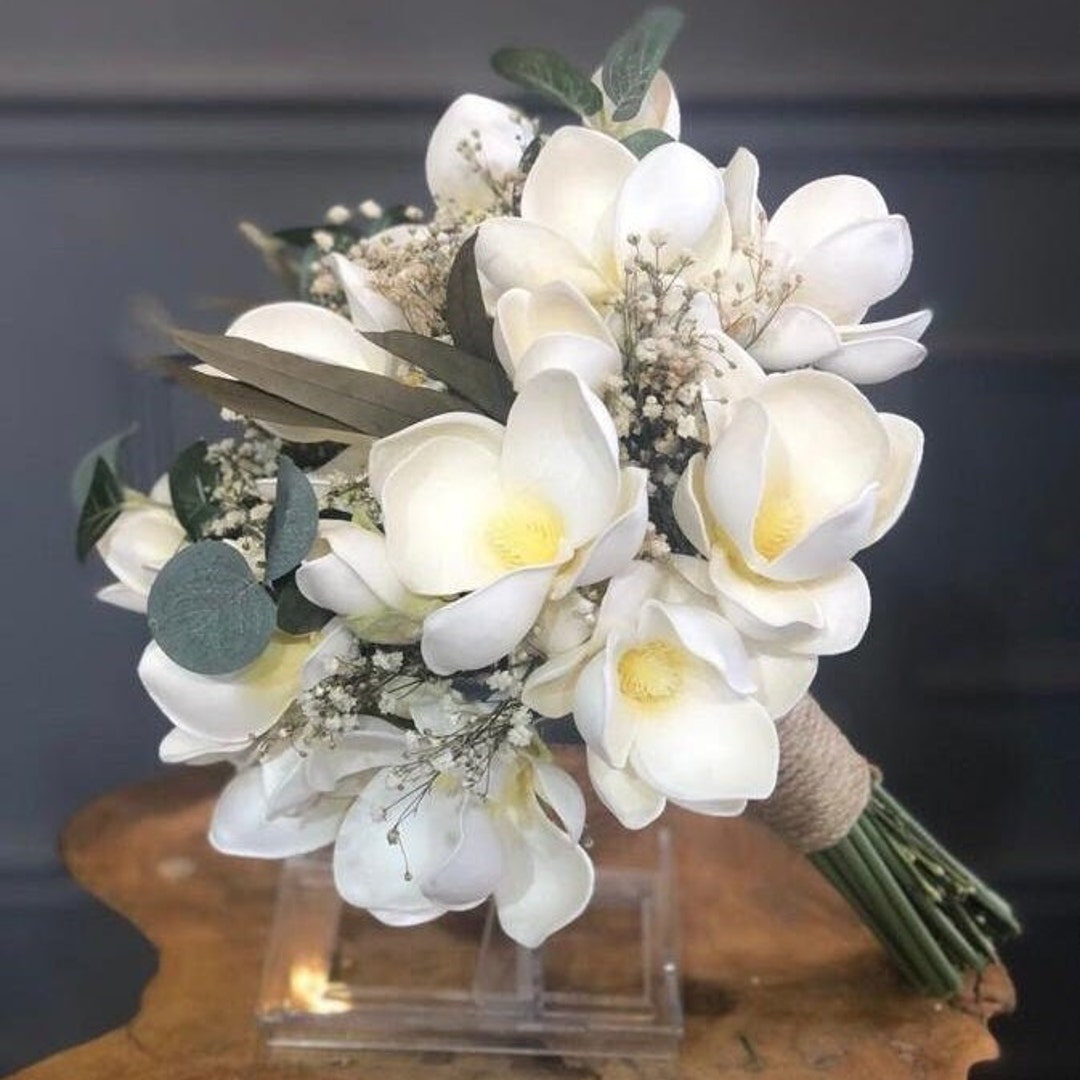 Magnolia Wedding Bouquet: Artificial Bridal Flowers - Etsy