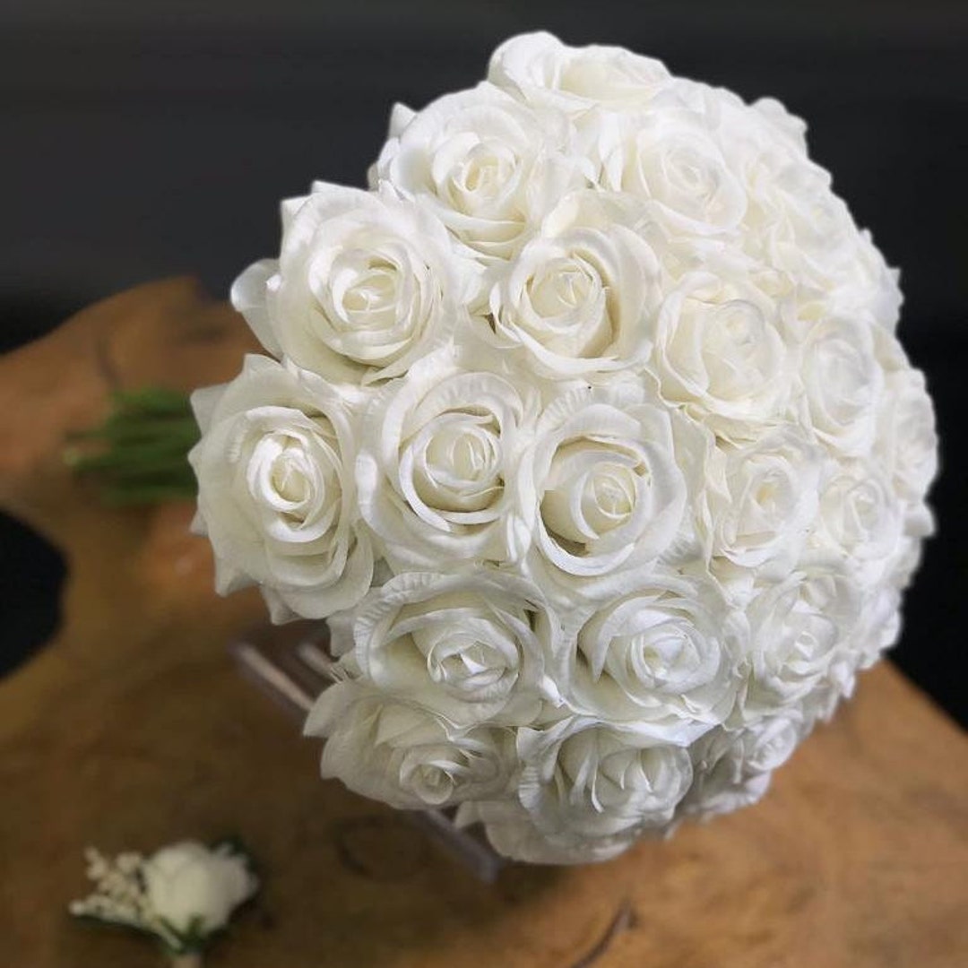 Real Touch Roses Wedding Bouquet, Roses Wedding Bouquet, Real Touch ...