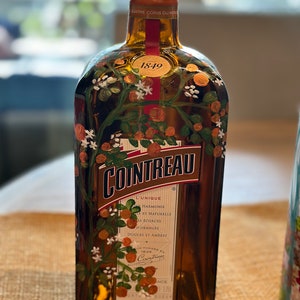 Hand Painted Cointreau Liquor Bottle - Orange Blossom Tree - Etsy
