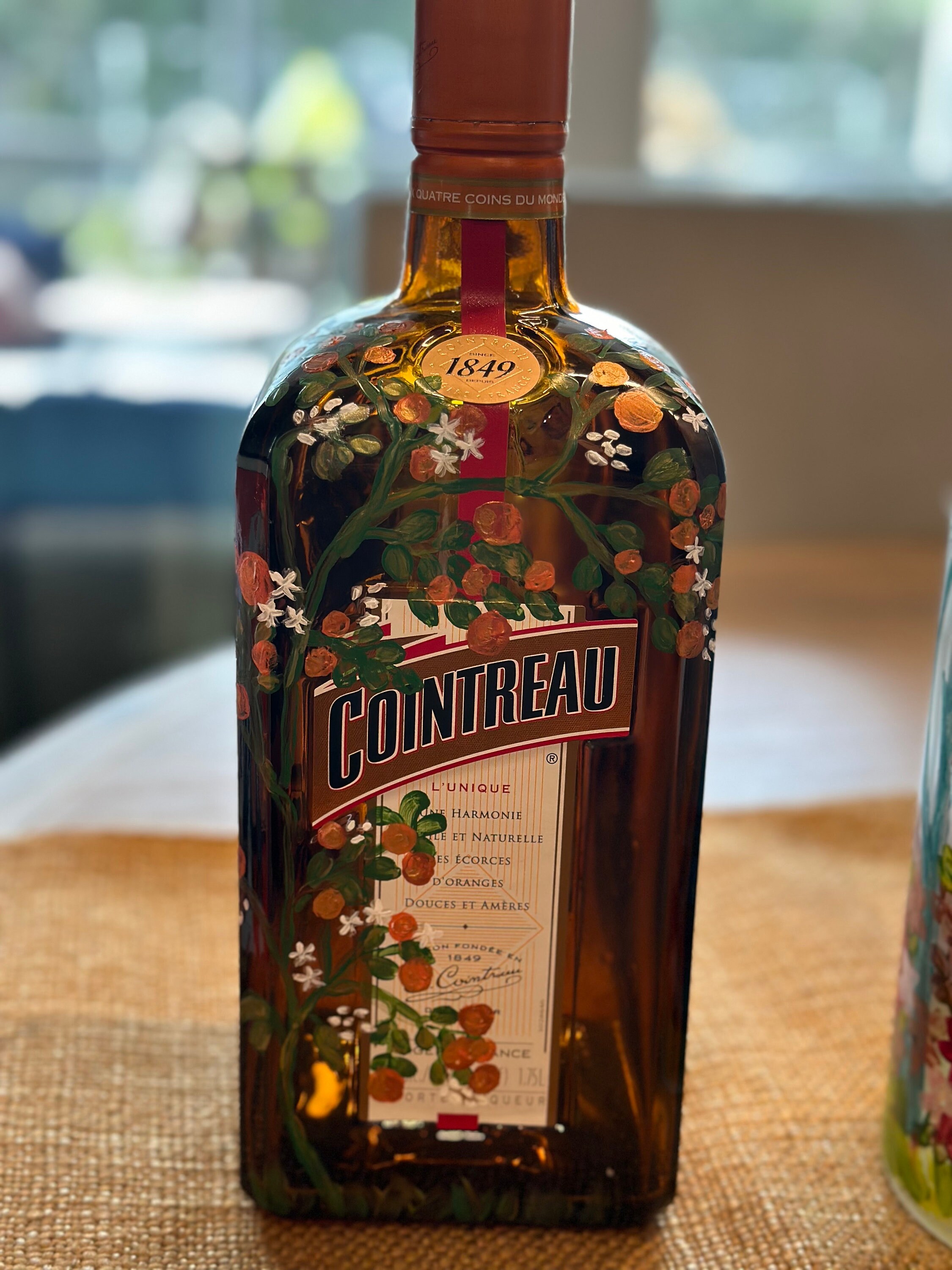 Hand Painted Cointreau Liquor Bottle - Orange Blossom Tree - Etsy