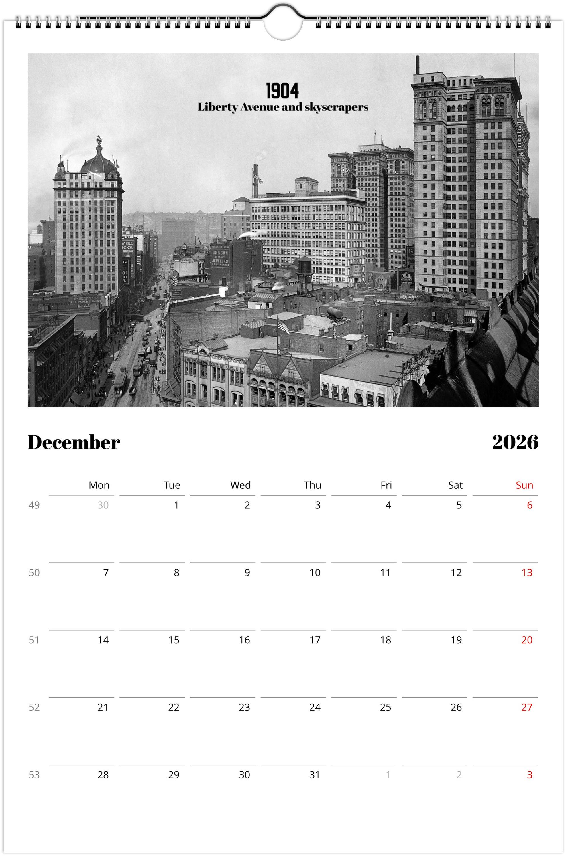 2026 Pittsburgh Wall Calendar – Vintage Steel City, Historic Bridges ...