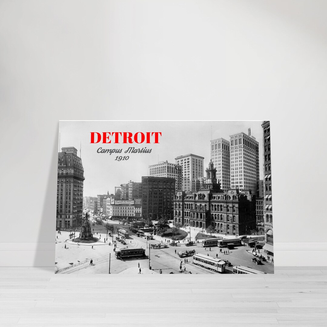 Detroit Campus Martius - Exclusive High-quality Black and White ...