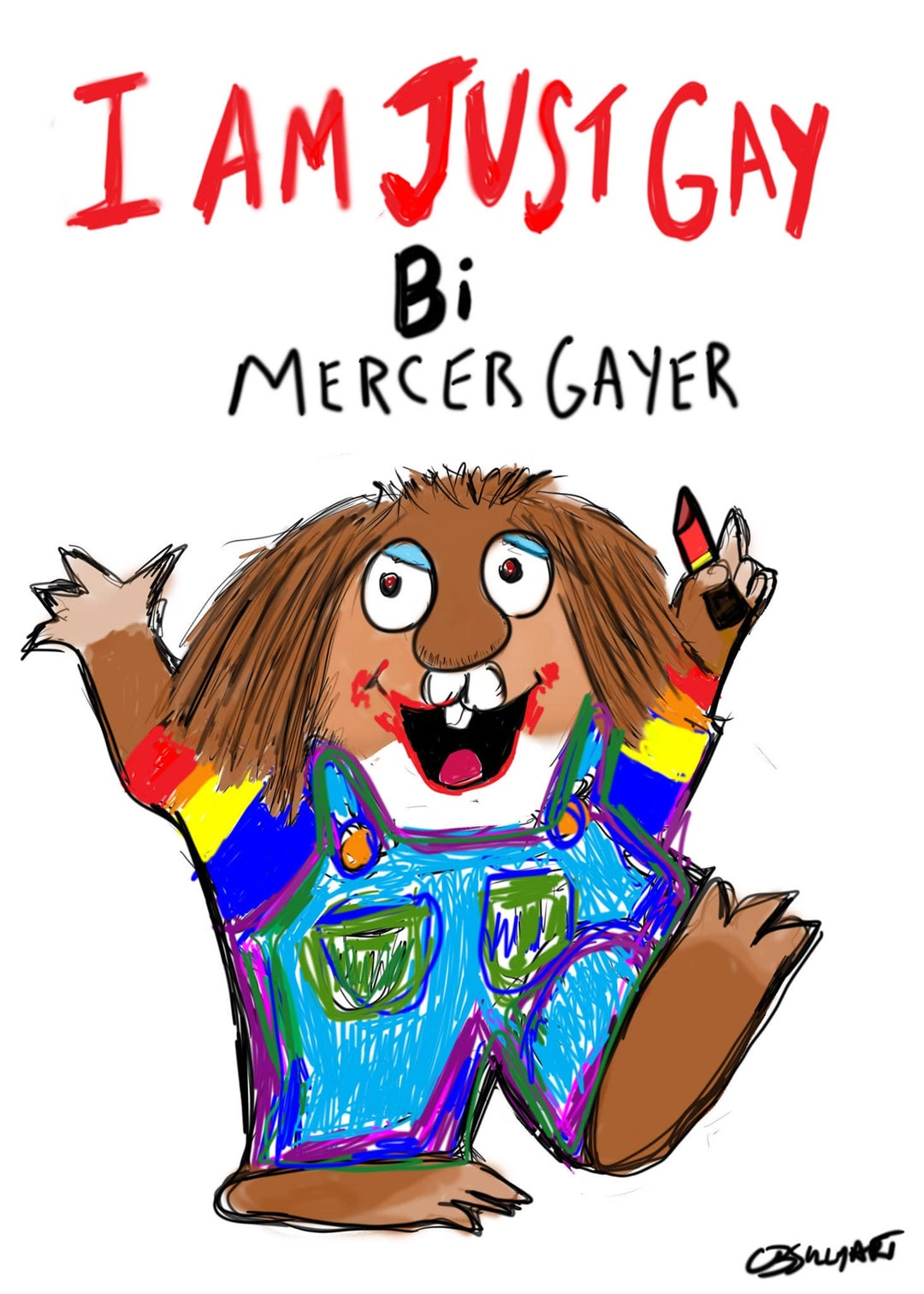 I Am Just Gay Little Critter Fan Art Gay Cartoon Art Digital Drawing Print Etsy