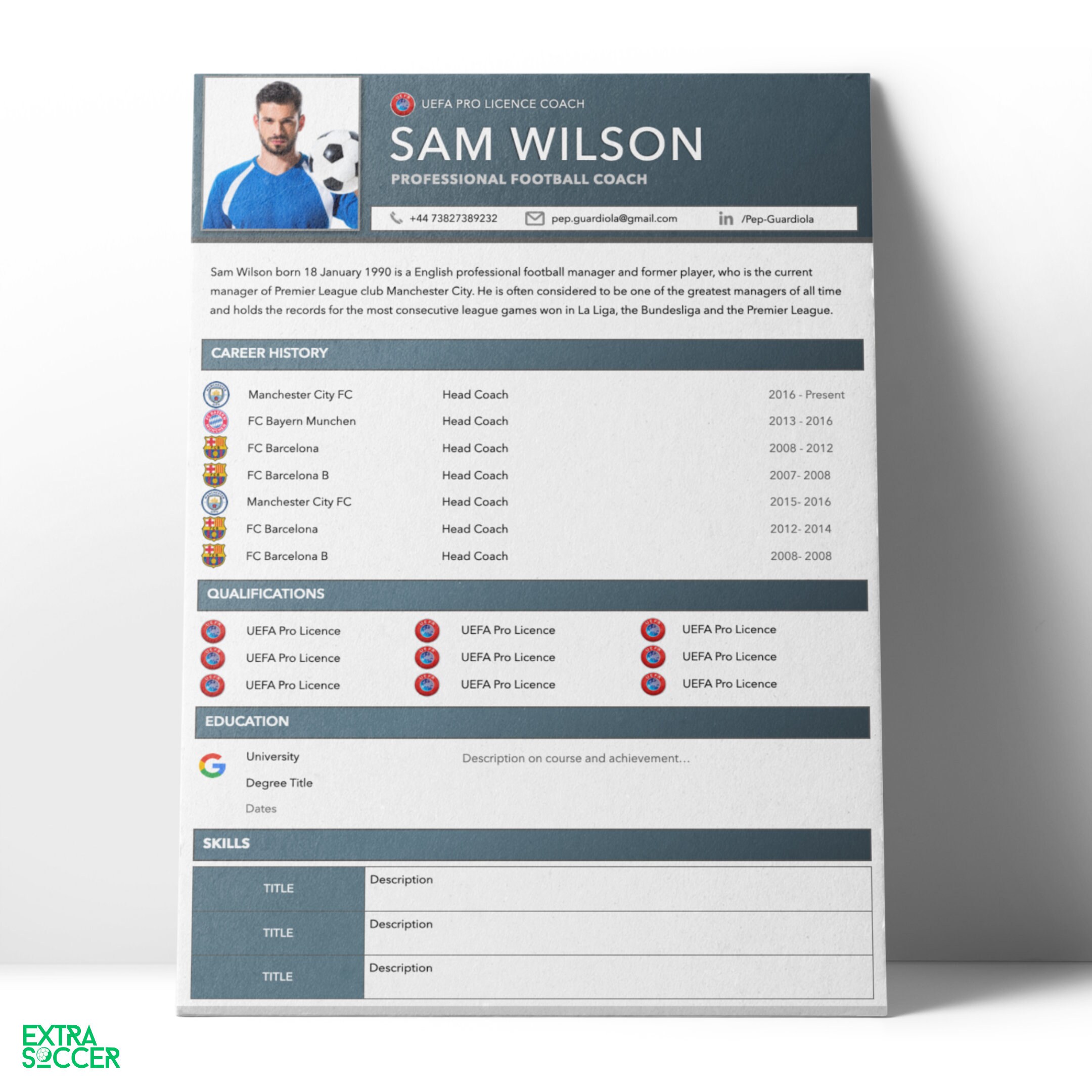 Soccer CV - Etsy