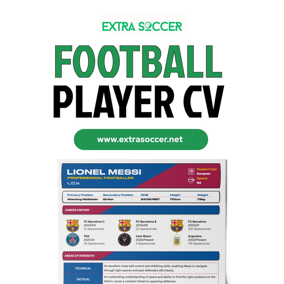 Football Player CV - Etsy
