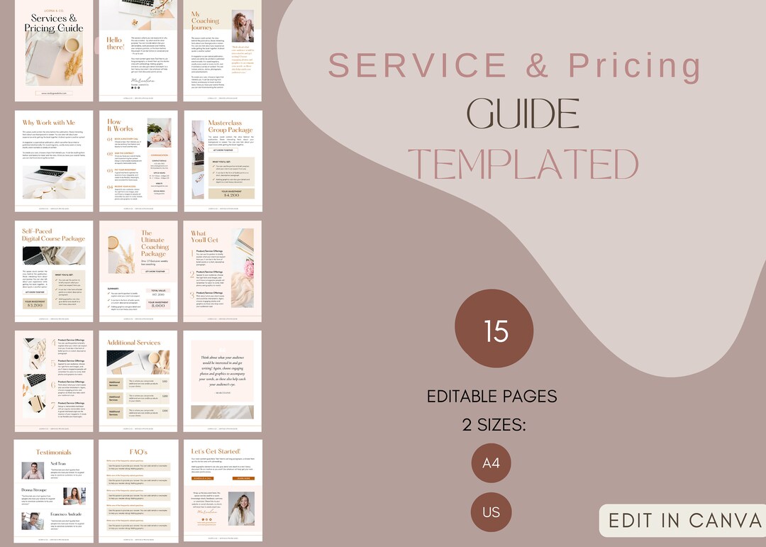 Services & Pricing Guide Client Brochure Template: Portfolio, Case ...