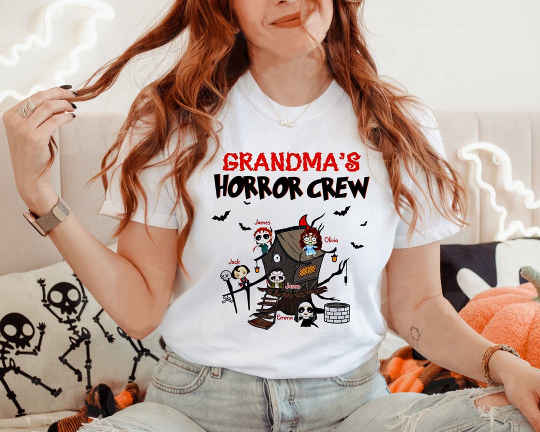 Grandma's Horror Crew Halloween Personalized Shirt Scary - Etsy