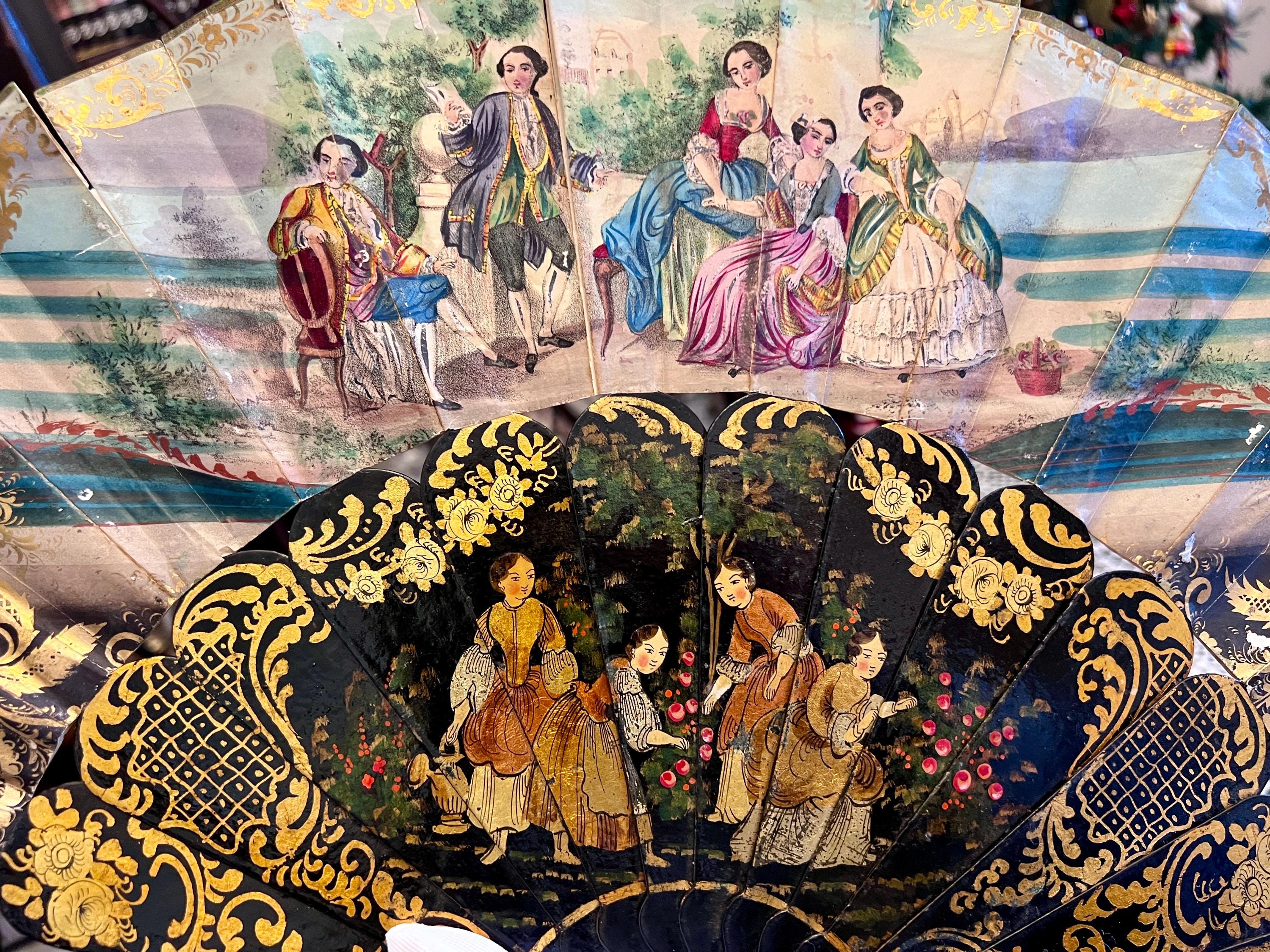 Antique Hand-painted Rococo Revival Fan – Late 19th Century - Etsy
