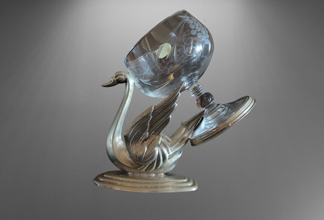 Vintage Alpaca Cognac Warmer • Swan Alcohol Burner • Mid-century ...