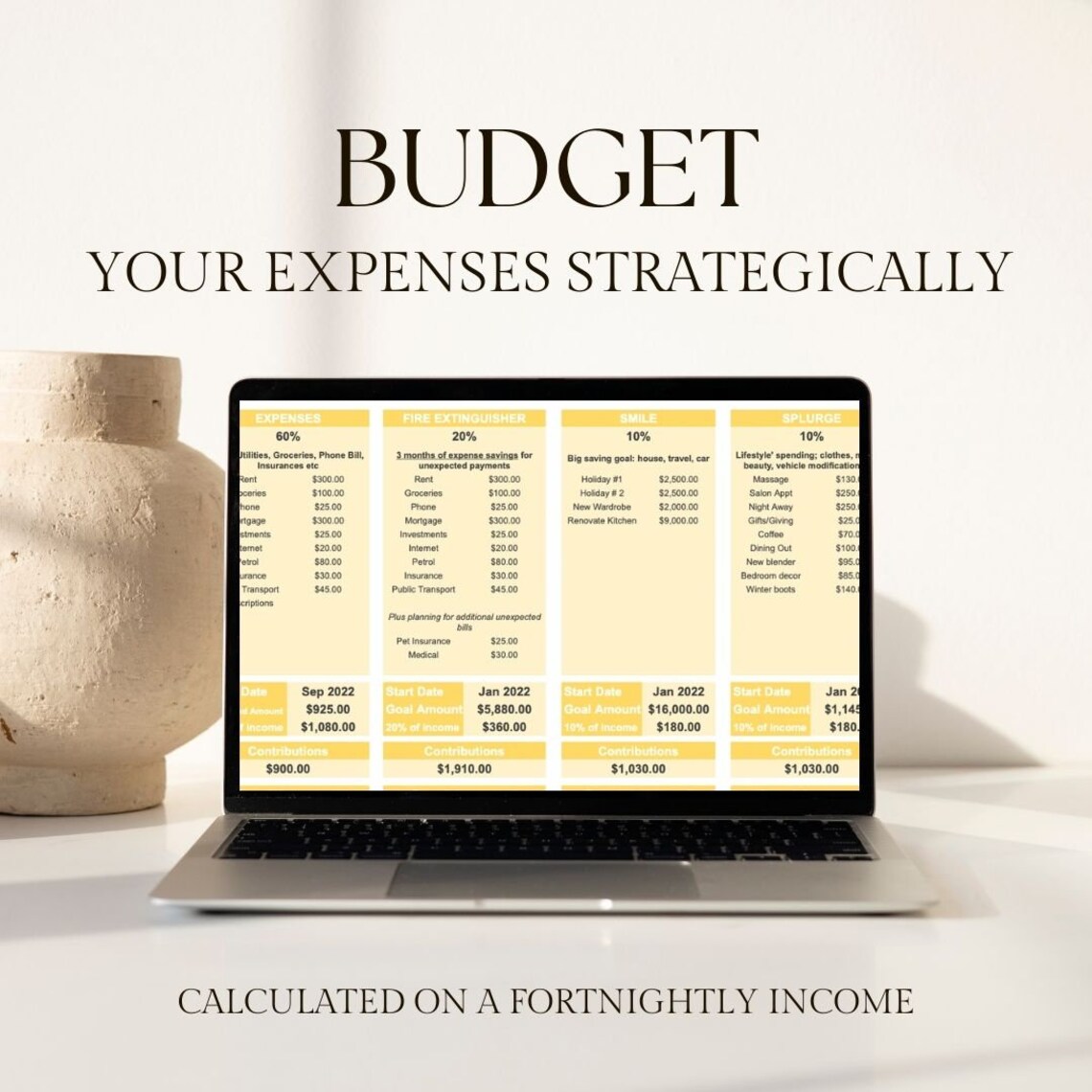 Fortnight Budget Spreadsheet Barefoot Investor Inspired Budget Template ...