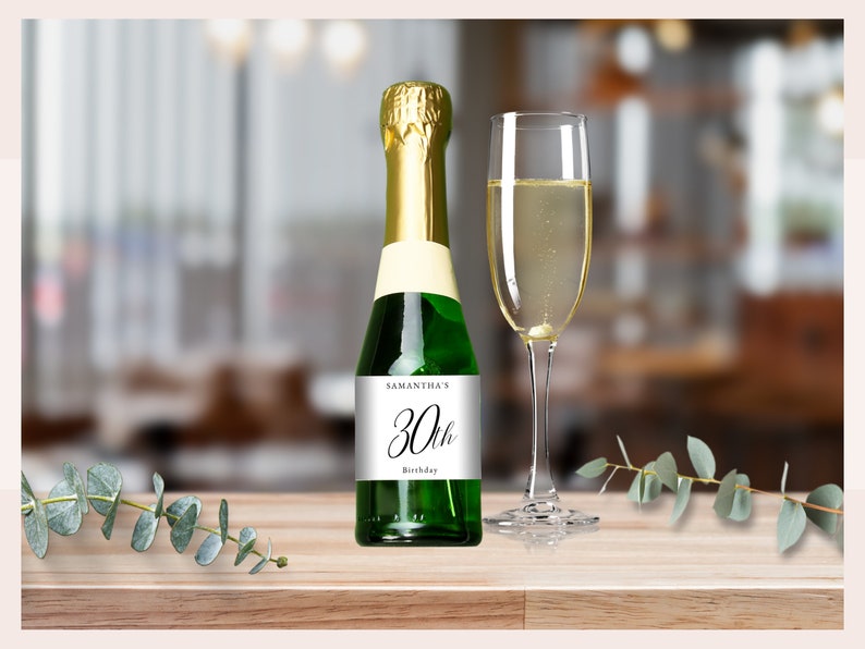 Minimal Small Champagne Label Template, Modern Party Favour, Party ...