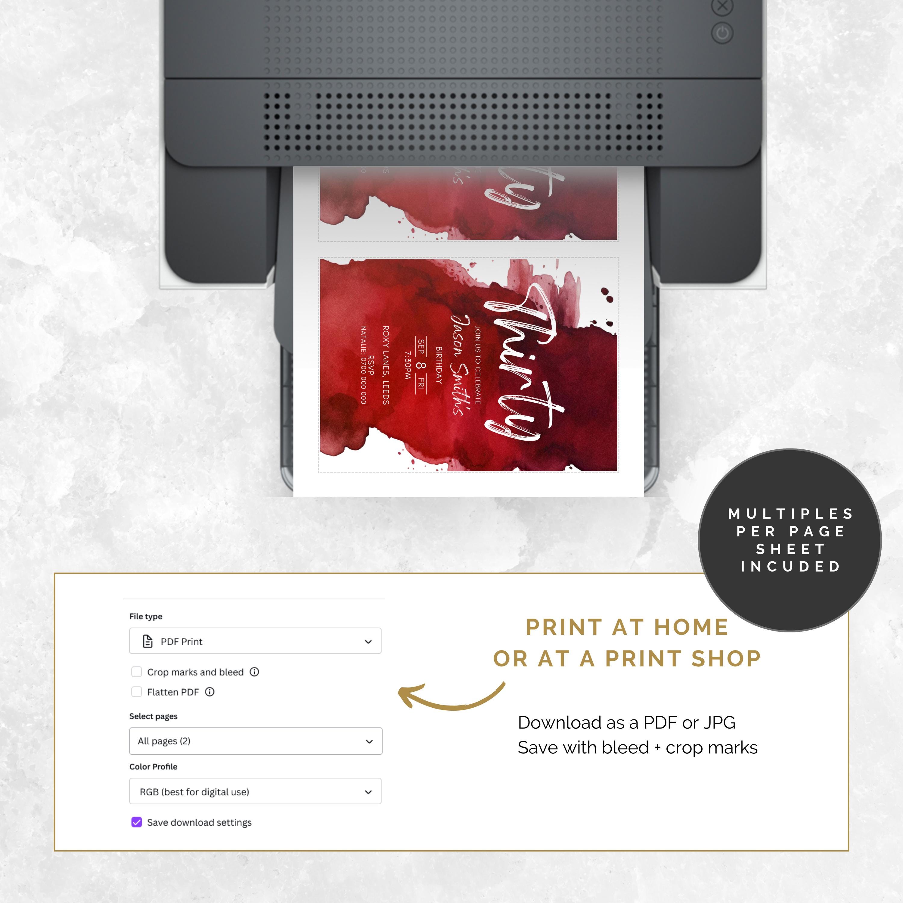 Horror Theme Birthday Invitation - Blood Spatter, Red Paint Splash ...