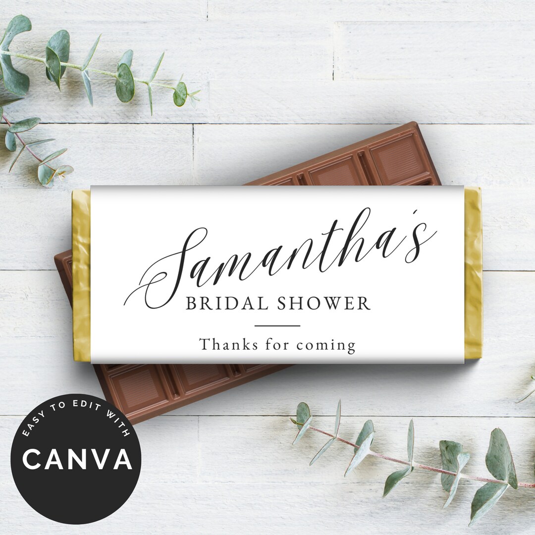 Minimal Chocolate Bar Wrapper, Bridal Shower Favour, Aldi Hershey's ...