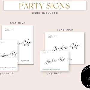 Minimal Modern Birthday Party Sign, Freshen Up, Editable Template in ...