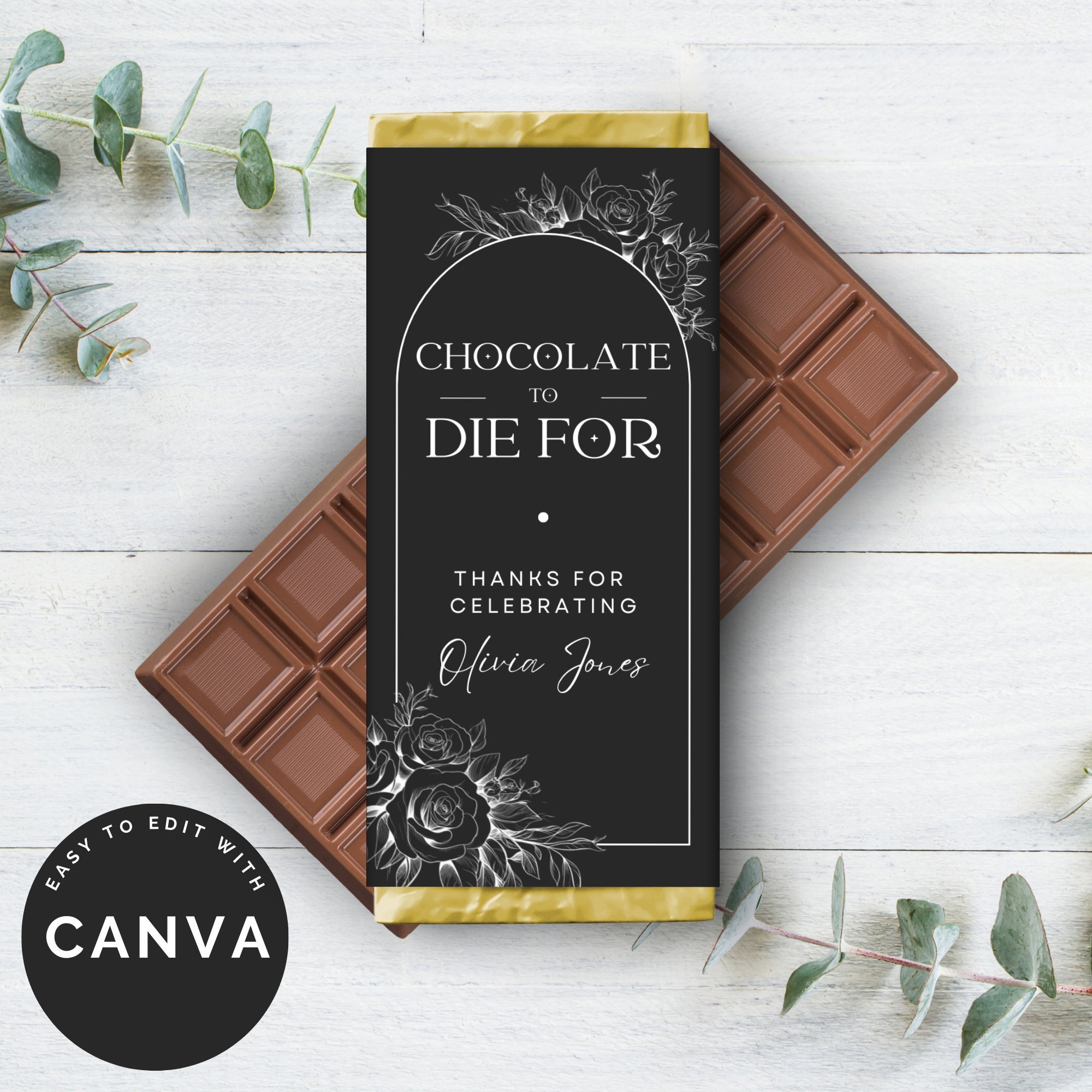 RIP Twenties Chocolate Bar Wrapper, 30th Birthday Favor, Gothic Black ...