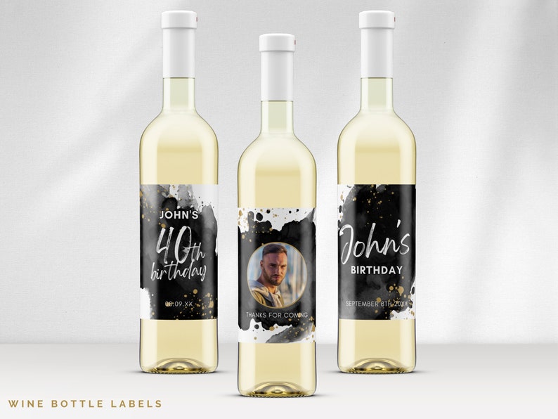 Wine Bottle Label Template Custom Drinks Label Mini - Etsy