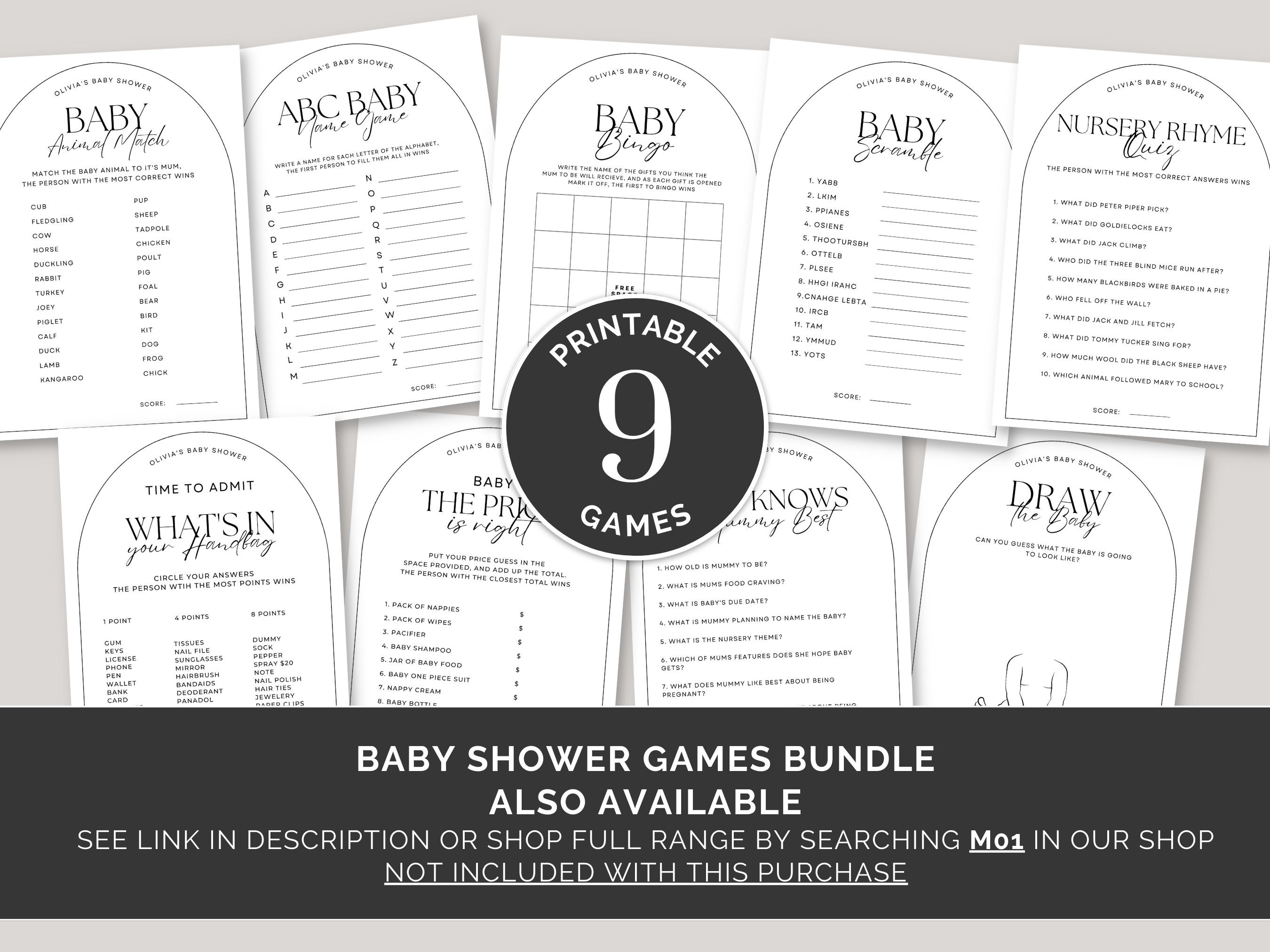 Draw the Baby, Baby Shower Game, Modern Minimal Printable Activity, for ...